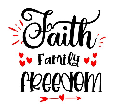 Dibujado A Mano Letras Fe Familia Libertad Vector Premium