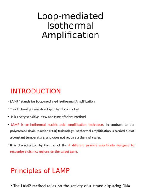 Loop Mediated Isothermal Amplification Pdf Polymerase Chain Reaction Biochemistry