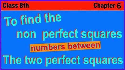 To Find Non Perfect Squares Between Two Given Perfect Squares Youtube