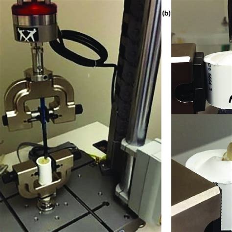 A Instron Testing Machine With Sample Held In Position B Instron Download Scientific Diagram