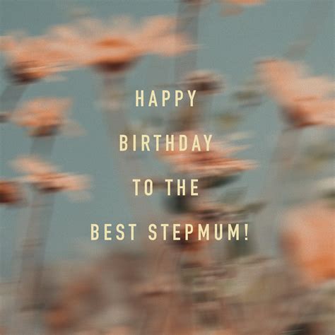 Happy Birthday Stepmum Blurry Dasies Pink Boomf