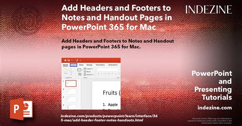 add headers and footers to notes and handout pages in powerpoint 365