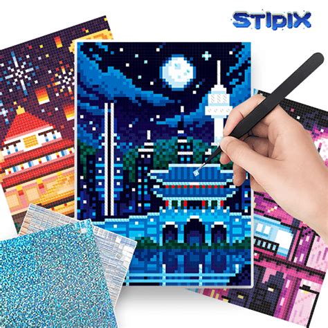 스티픽 Stipix 반짝반짝 홀로그램 픽셀 컬러링 키트 스티픽 야경편 위시버킷