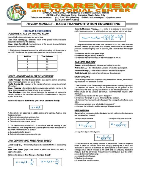 Review Module 14 Basic Transportation Engineering Part 1 Pdf