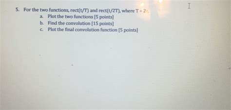 Solved For The Two Functions Rect T T And Rect T 2T Chegg Com