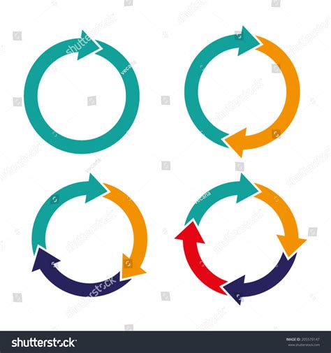 Set Arrows Rotation Circle Stock Vector Royalty Free Shutterstock