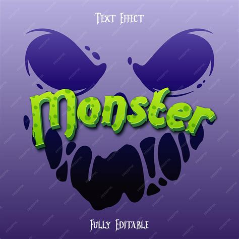 Monster Text Effect Premium Vector