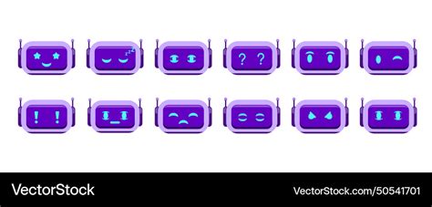 Robot Emotion Set Avatar Royalty Free Vector Image