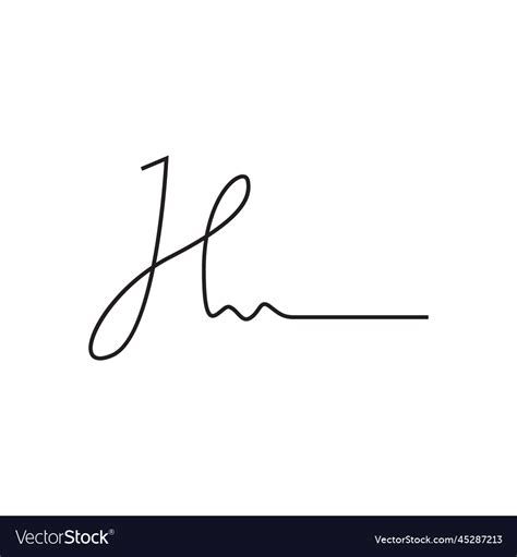 Lettering H Signature Icon Logo Royalty Free Vector Image