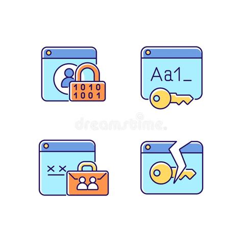 Password Encryption Rgb Color Icons Set Stock Vector Illustration Of Password Encryption Rgb Color Icons Set Stock Vector Illustration Of