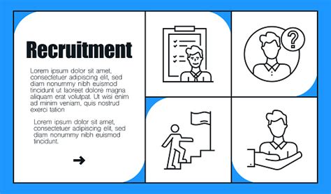 모집 라인 아이콘 세트 및 배너 디자인 인적 자원 직원 면접 평가 헤드 헌팅 아이콘에 대한 스톡 벡터 아트 및 기타 이미지 Istock