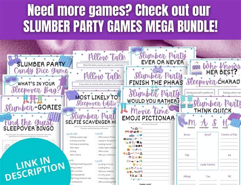 Sleepover Selfie Scavenger Hunt Game Slumber Party Game For Etsy