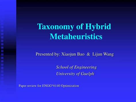 Ppt Taxonomy Of Hybrid Metaheuristics Powerpoint Presentation Free