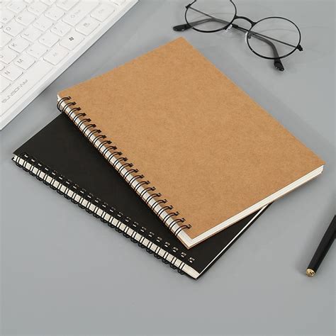 Spiral Binding Bound Custom Classmate A5 Kraft Notebook Kraft Spiral