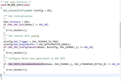how to generate a white noise with the dac on stm3