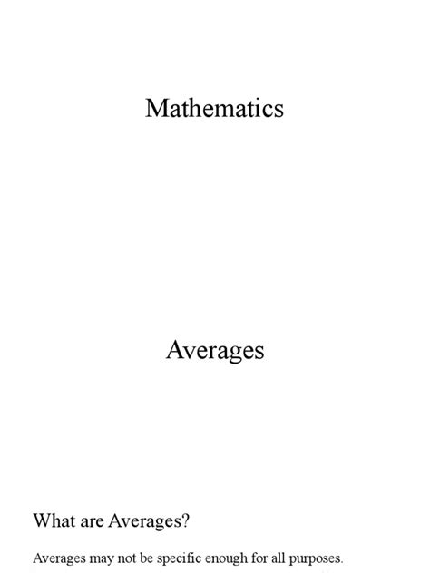 averages pdf