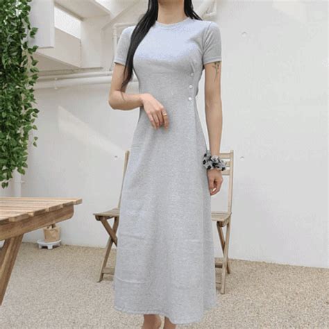 골지 허리 강조 또또 롱 원피스 2 Color Ct 에이블리