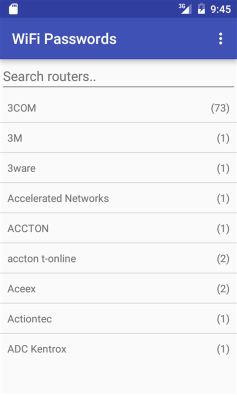 wifi router default password finder apk for android download