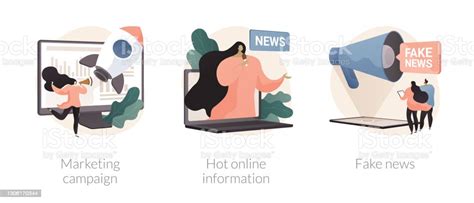 Social Network Content Abstract Concept Vector Illustrations Stock