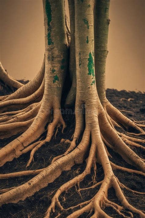 Intricate Tree Roots In Natural Soil Setting Stock Image Image Of