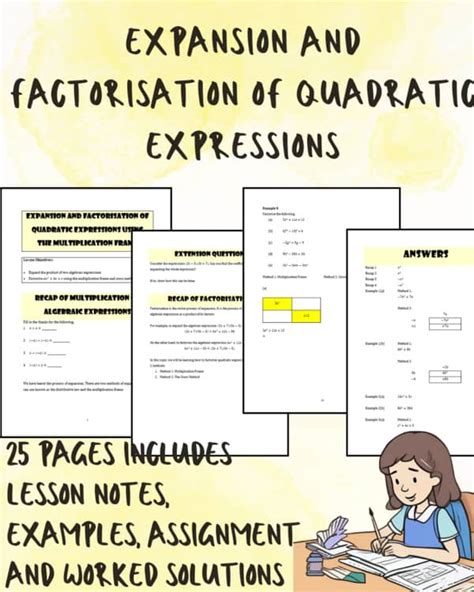 {math} Algebra Expansion And Factorisation Of Quadratic Expressions