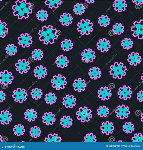 Line Processor Icon Isolated Seamless Pattern On Black Background Cpu Central Processing Unit