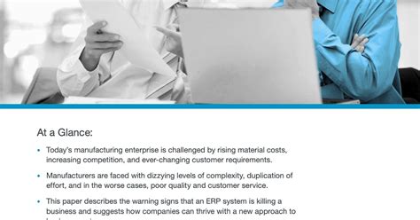 10 Warning Signs That Your Erp System Is Killing Your Business White Paper By Plex Systems Erp