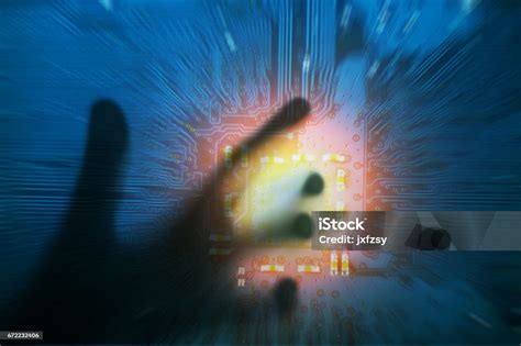 손 손가락으로 Cpu 회로 반도체에 대한 스톡 벡터 아트 및 기타 이미지 반도체 배경 주제 컴퓨터 칩 Istock
