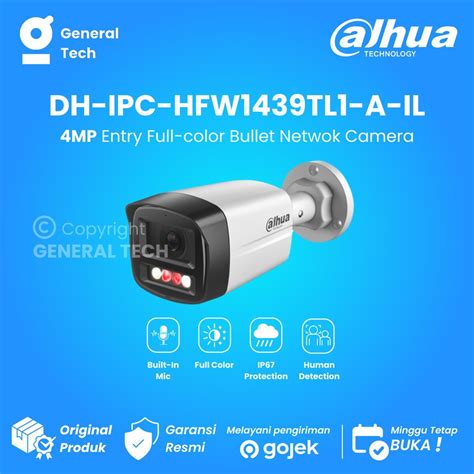 Jual Cctv Ip Camera Dahua 4mp Dh Ipc Hfw1439tl1 A Il Audio Dual Light Bullet Outdoor Shopee