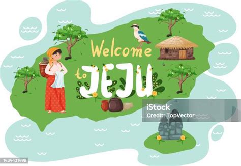 국가 의상의 여성 캐릭터 한국의 제주도에 오신 것을 환영합니다 지역 제주 여성 제주도에 대한 스톡 벡터 아트 및 기타 이미지 제주도 감귤 개화기 Istock