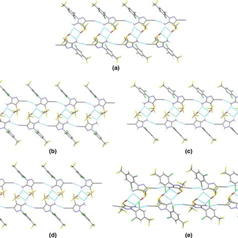 Hydrogen Bonding Interactions In A Pm 1 B Pm 2 C Pm 3 D Pm 4 And E Pm
