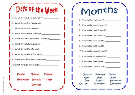Days And Months English Esl Worksheets Pdf And Doc