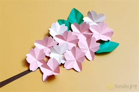 벚꽃 접기 색종이로 벚꽃 만들기 네이버 블로그