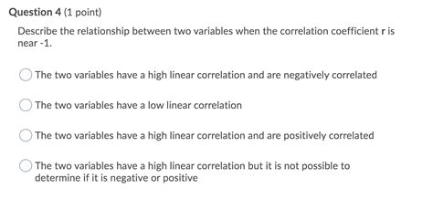 Solved Question 4 1 Point Describe The Relationship