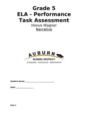 ELA Perance Task Assessment Template Doc Template PdfFiller