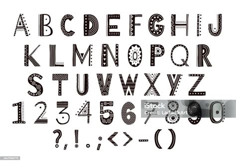 알파벳 문자 숫자 및 기호 에스닉 디자인 타이포그래피 창의적인 그래픽 아트 요소 레터링 장식 기호 Racy 벡터 Abc 컬렉션