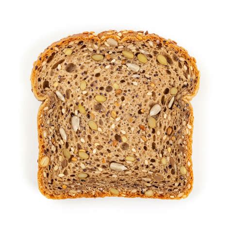 Slice Of Multigrain Bread Rich In Texture And Golden Brown Crust