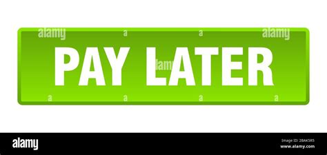 Pay Later Button Pay Later Square Green Push Button Stock Vector Image And Art Alamy
