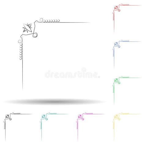 Vintage Corner Elements Multi Color Style Icon Simple Thin Line Outline Vector Of Corner