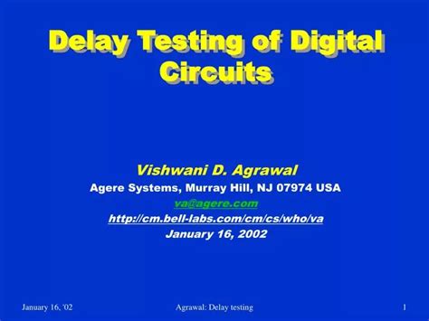 Ppt Delay Testing Of Digital Circuits Powerpoint Presentation Free Download Id631786
