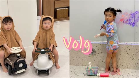 육아 브이로그 낮잠도 안 자고 신나게 놀고 온 프라이빗 키즈룸👧🏻 즐거운 물감 놀이😍 버블 놀이 프라이빗 키즈카페 25개월 아기의 일상 언어발달 수면교육 아기