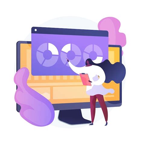 Free Vector Website Analysis Seo Reports Analytics Pie Charts Diagrams Computer Monitor