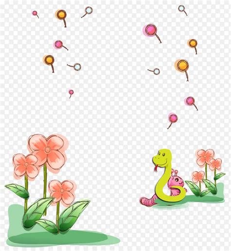 卡通花朵蛇蚯蚓装饰PNG图片素材下载 图片编号10392535 PNG素材网