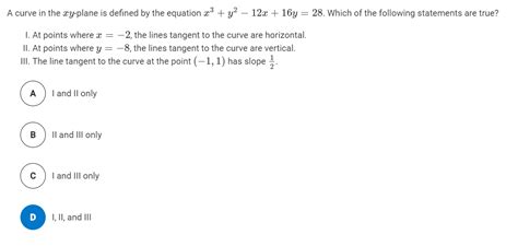 Solved A Curve In The Xy Plane Is Defined By The Equation X3