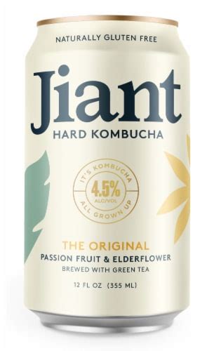 Jiant Passion Fruit And Elderflower Hard Kombucha 4 Cans 12 Oz Qfc