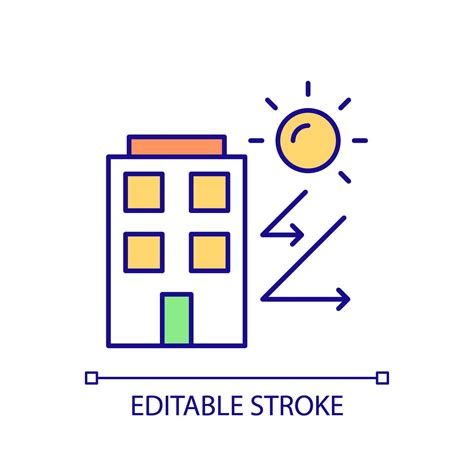 Editable Building Envelope Icon Representing Sustainable Office Isolated Vector Thin Line