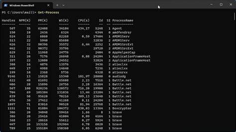 Powershell Get Process Gestion Des Processus