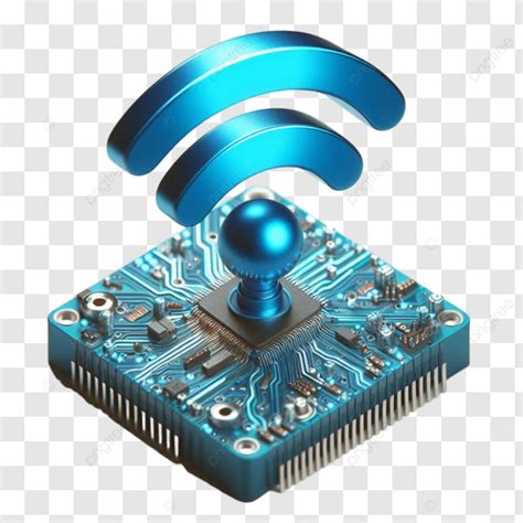 A Blue Wi Fi Symbol Prominently Displayed On Detailed Circuit A Blue