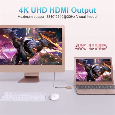 Battony Rose Gold Usb C To Hdmi Adapter Type C Multiport Av Converter With 4k Hdmi Output Usd30