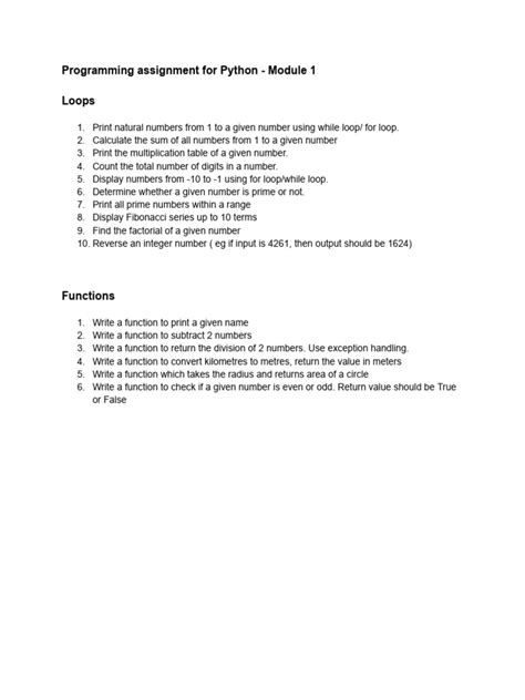 Python Programming Exercises Pdf